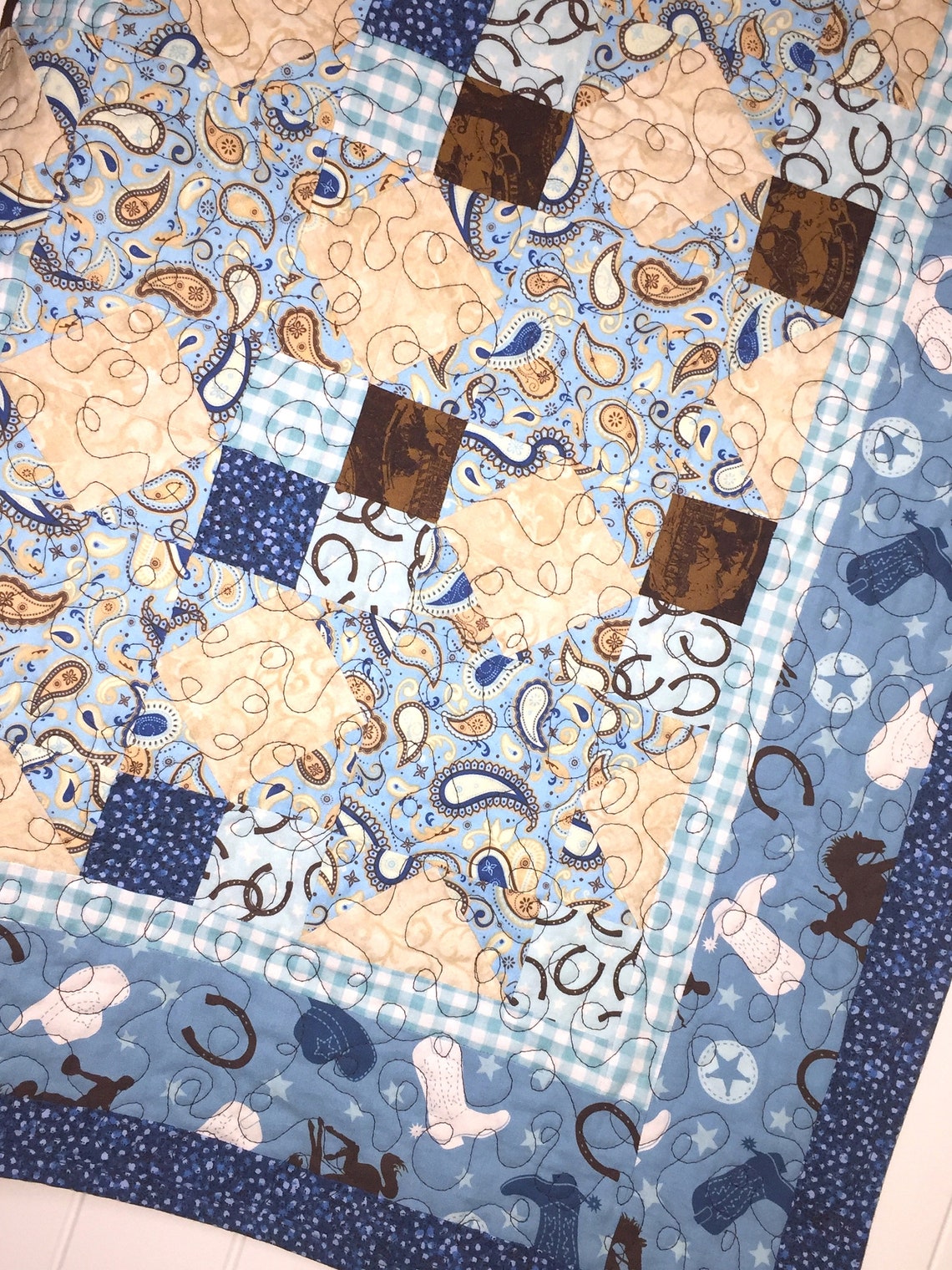 Baby Quilt Star PATTERN, Cowboy Baby Quilt Pattern, Baby Blanket ...