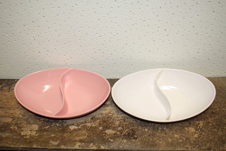 Vintage Divided Melamine Bowls | Etsy