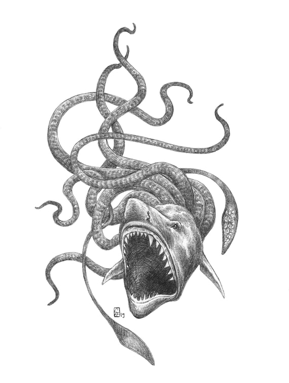 Fine Art Print / Folklore and Fairytales / Fantasy: Lusca | Etsy