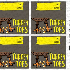 Thanksgiving Turkey Toes Treat and Goodie Bag 4.25 X 4 Favor Toppers - Etsy