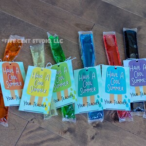 Rainbow Student Gift Tags Have a Cool Summer Freeze Pop Freezer Ice ...