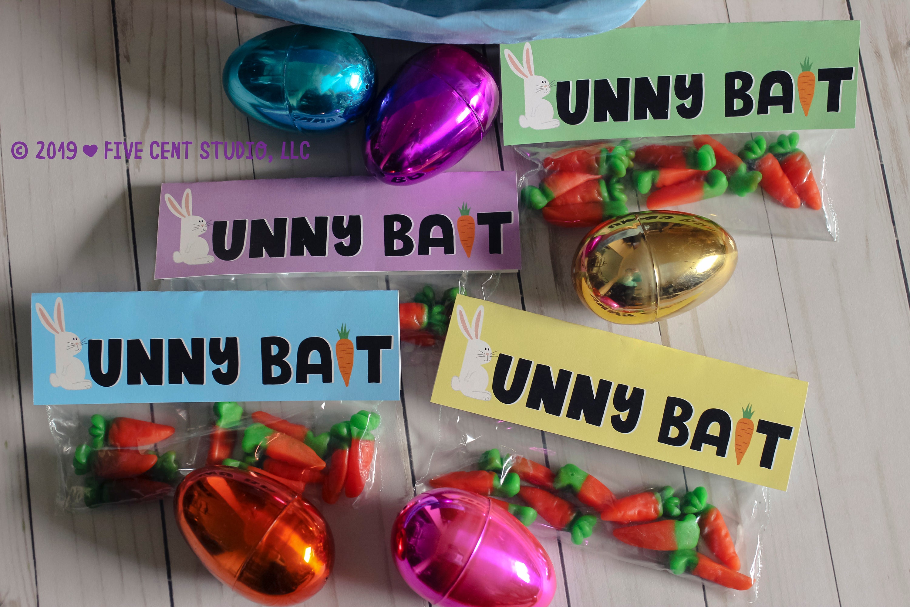 Bunny Bait Easter Basket Bag Topper in 4 Colors for Candy or | Etsy