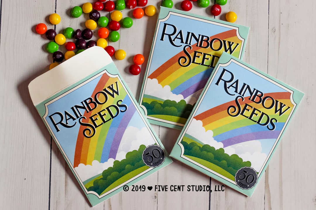 Printable Vintage Style Rainbow Seed Packets - DIY Rainbow Seed Packet ...