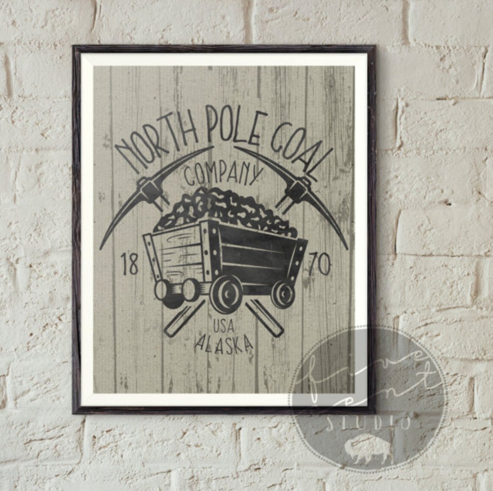 Rustic Christmas North Pole Coal Company DIY Printable Home Decor ...