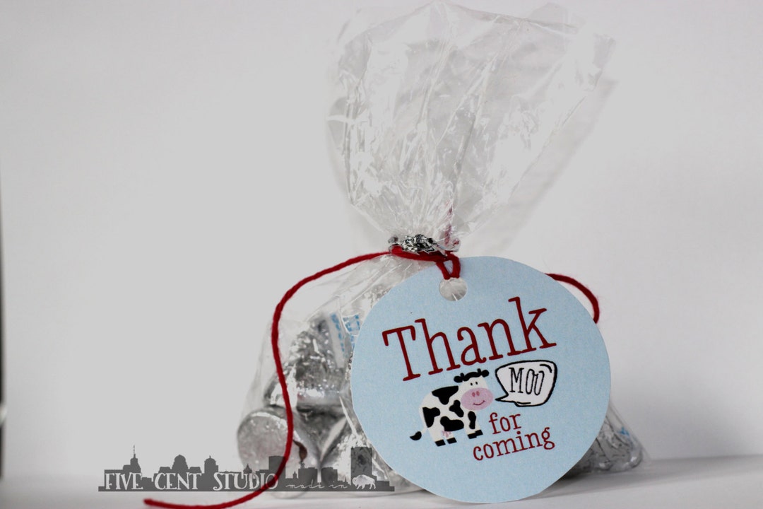 Printable Thank Moo for Coming Barnyard Farm Theme Cow Thank You Favor ...