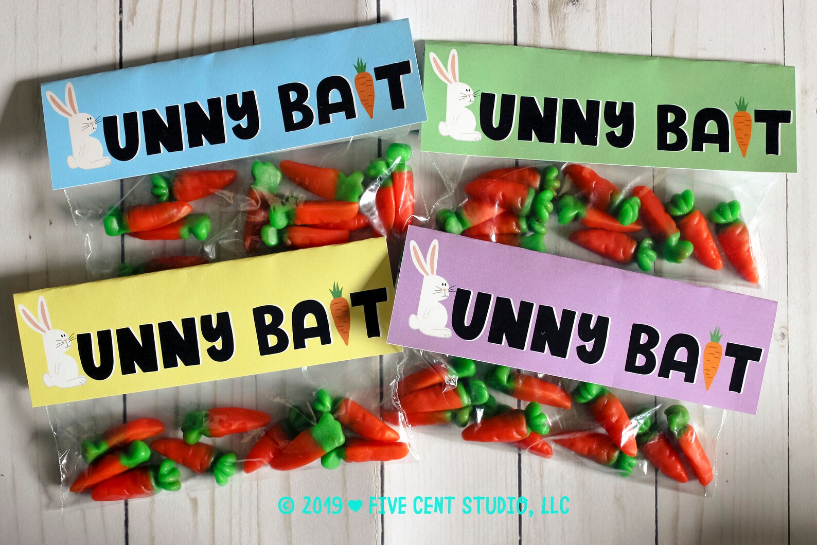 Bunny Bait Easter Basket Bag Topper in 4 Colors for Candy or | Etsy