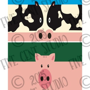 Farm Animal Juice Box Wrap Labels Sized 7" X 4.75" for Preschool ...