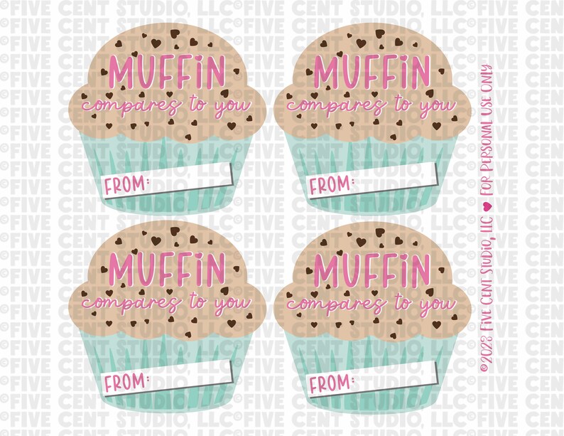 Muffin Compares to You Chocolate Chip Valentine's Day - Etsy