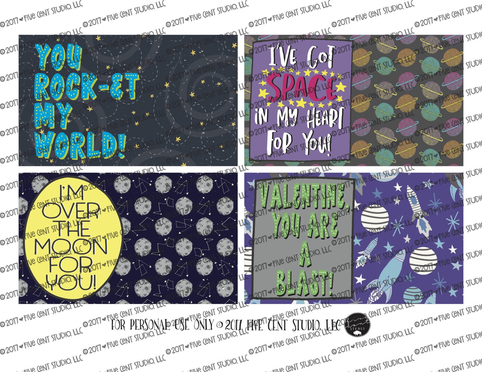 Printable Valentines - Outer Space Solar System Themed DIY Instant ...