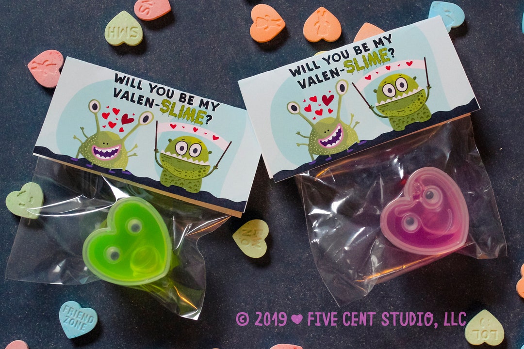 Will You Be My Valen-slime School Valentine's Day Slime Printable Treat ...