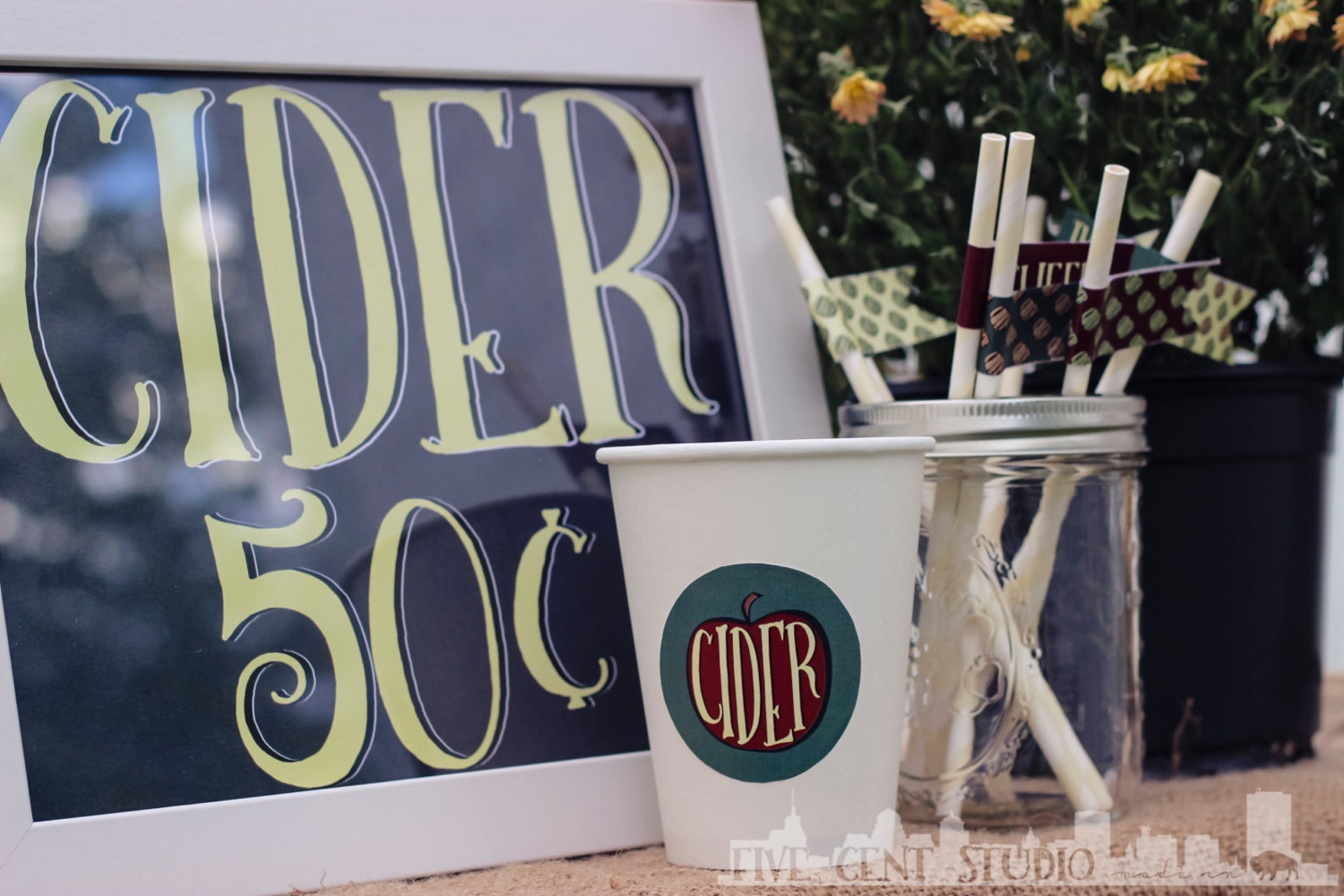 Printable Cider Stand and Cider Bar Fall Photography Prop Mini Session ...