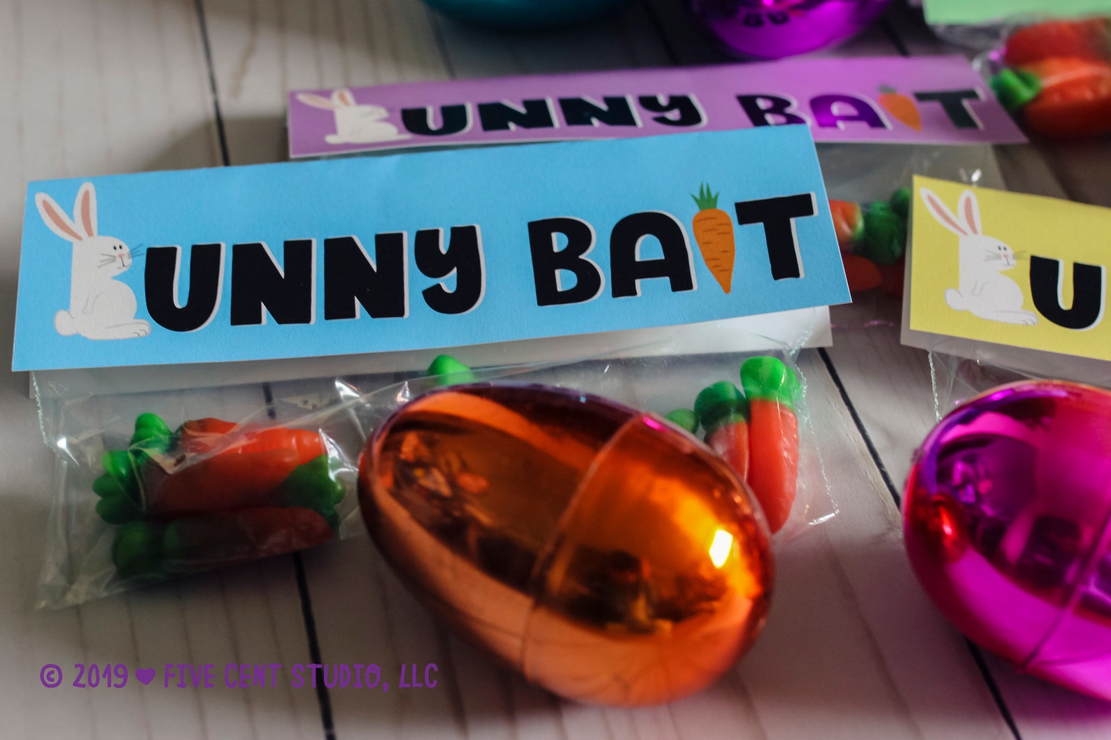 Bunny Bait Easter Basket Bag Topper in 4 Colors for Candy or | Etsy