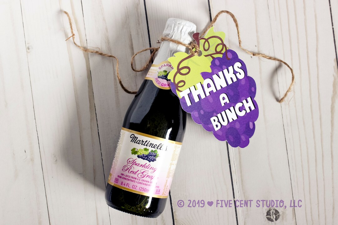 Thanks a Bunch Grape Shaped Printable Tag - Punny Farmer's Market Fruit ...
