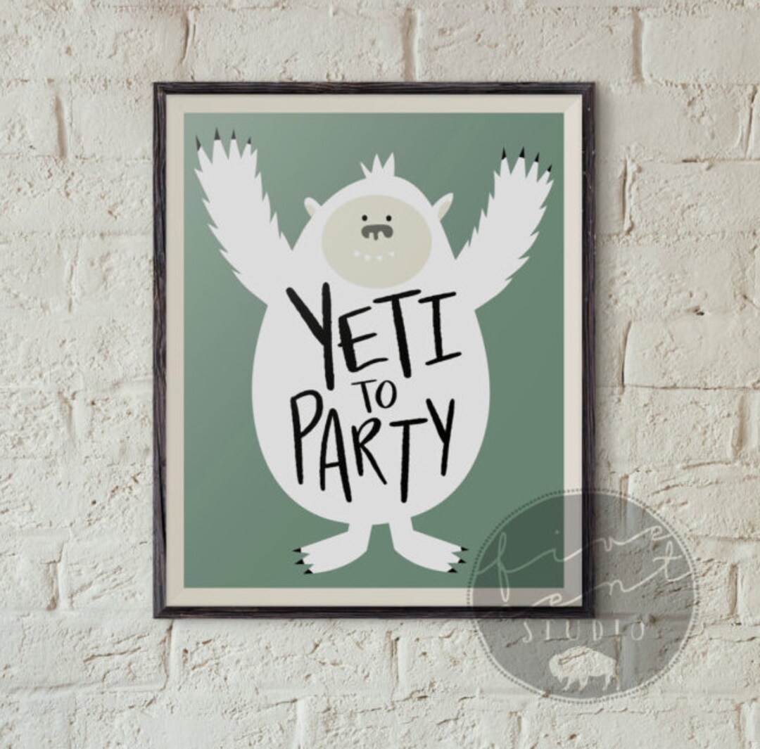 Yeti to Party Hand Lettered Typographic Winter DIY Printable Christmas ...
