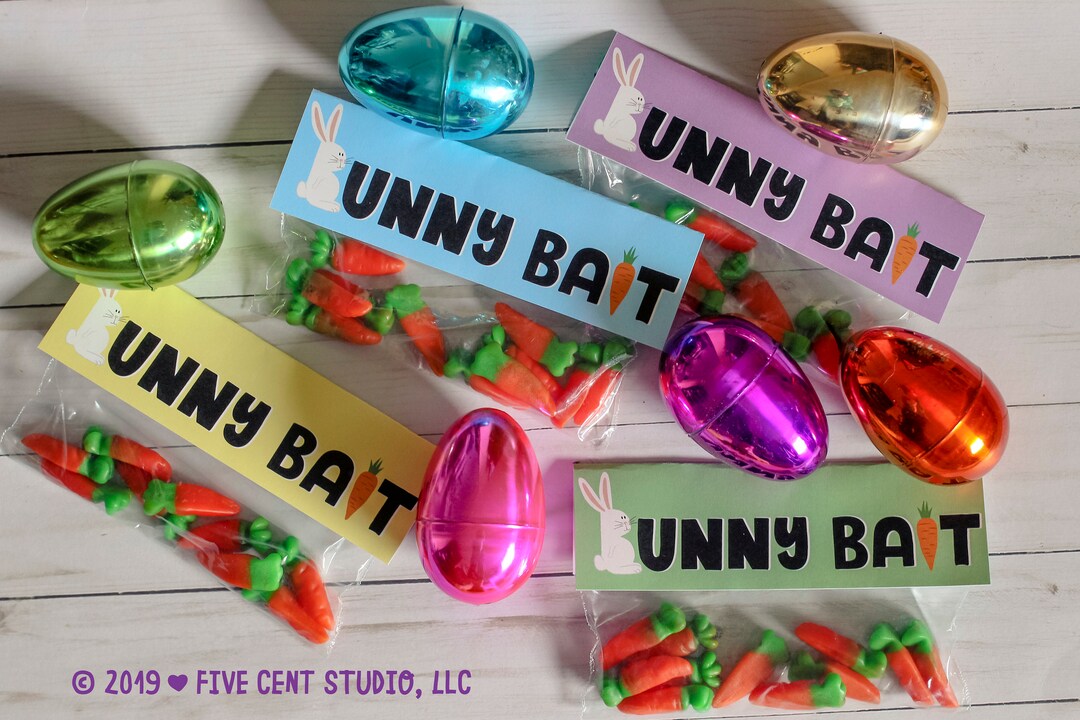 Bunny Bait Easter Basket Bag Topper in 4 Colors for Candy or Carrots ...