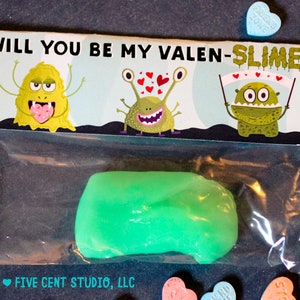 Will You Be My Valen-slime School Valentine's Day Slime Printable Treat ...