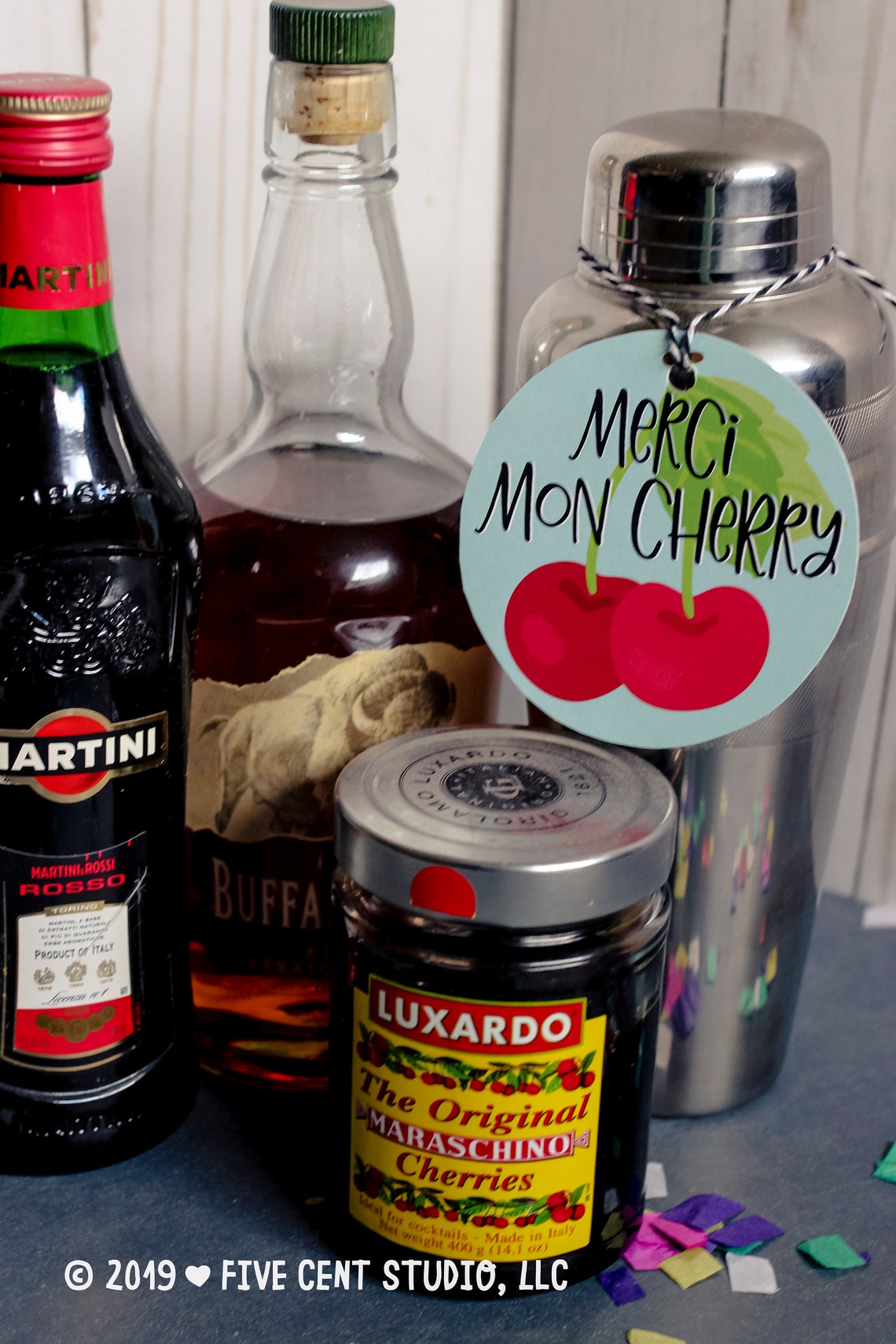 Merci Mon Cheri cherry Pun Thank You Fruit | Etsy