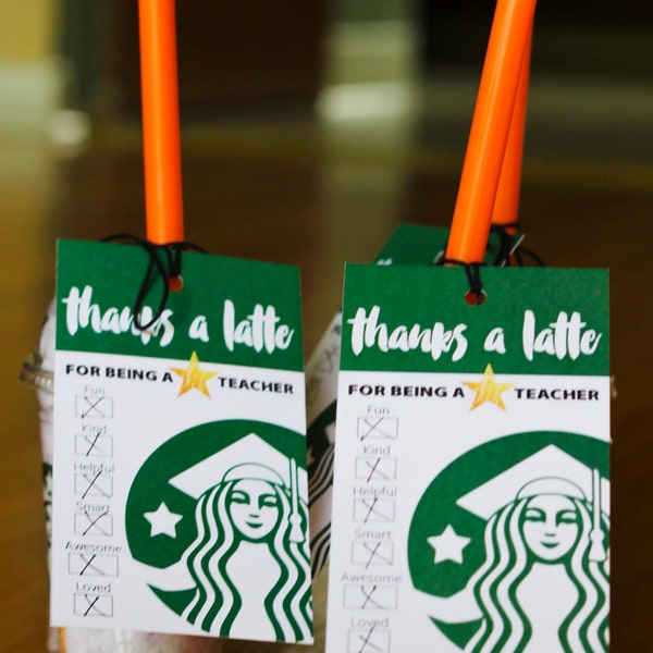Starbucks Appreciation Tag Printable - Etsy
