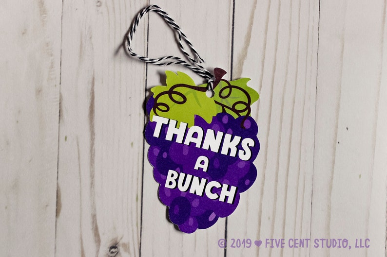 Thanks a Bunch Grape Shaped Printable Tag - Punny Farmer's Market Fruit ...