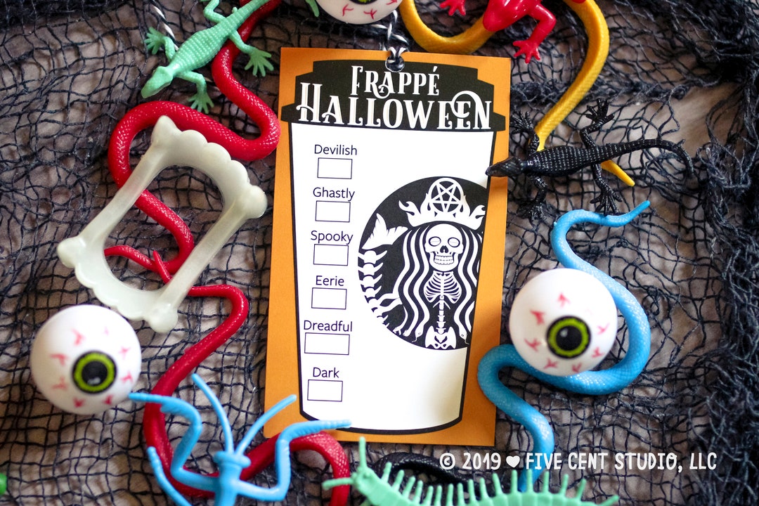 Frappé Halloween Starbucks Spooky Parody Logo Death by Coffee - Etsy