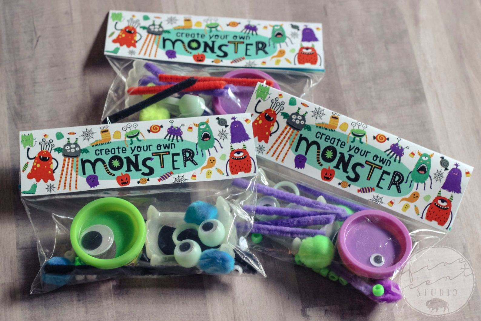 Halloween Make Your Own Monster Printable Treat Favor Bag - Etsy
