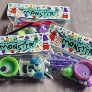 Halloween Make Your Own Monster Printable Treat Favor Bag Topper - DIY ...