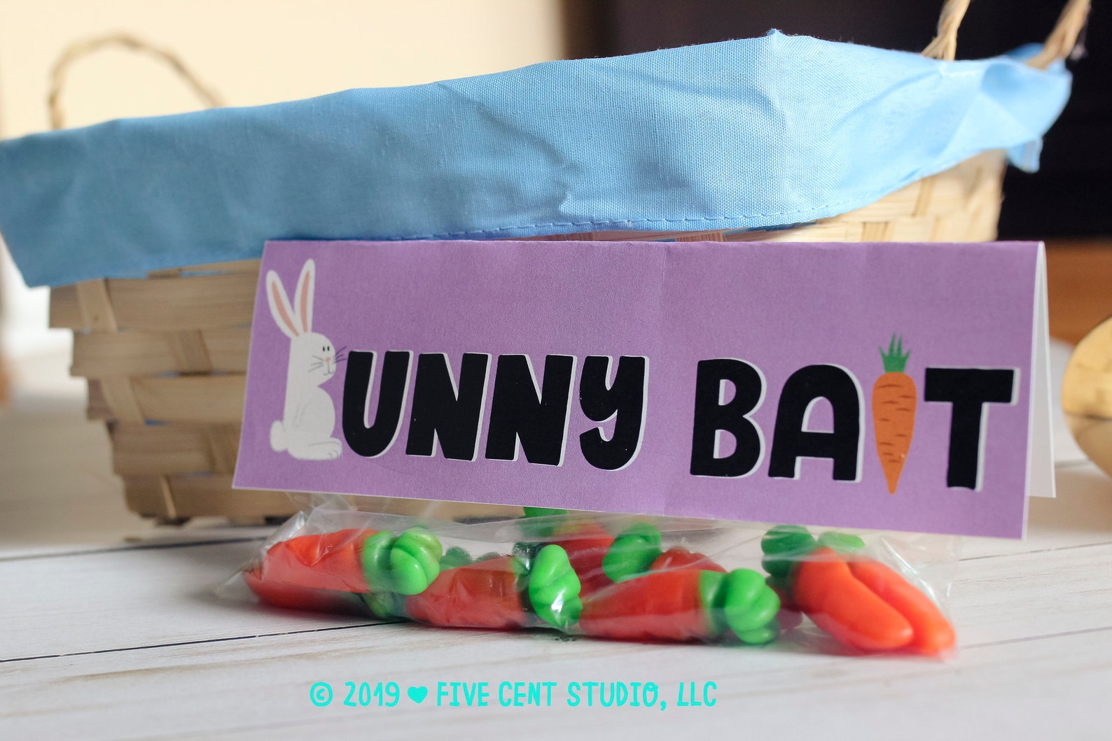 Bunny Bait Easter Basket Bag Topper in 4 Colors for Candy or Carrots ...