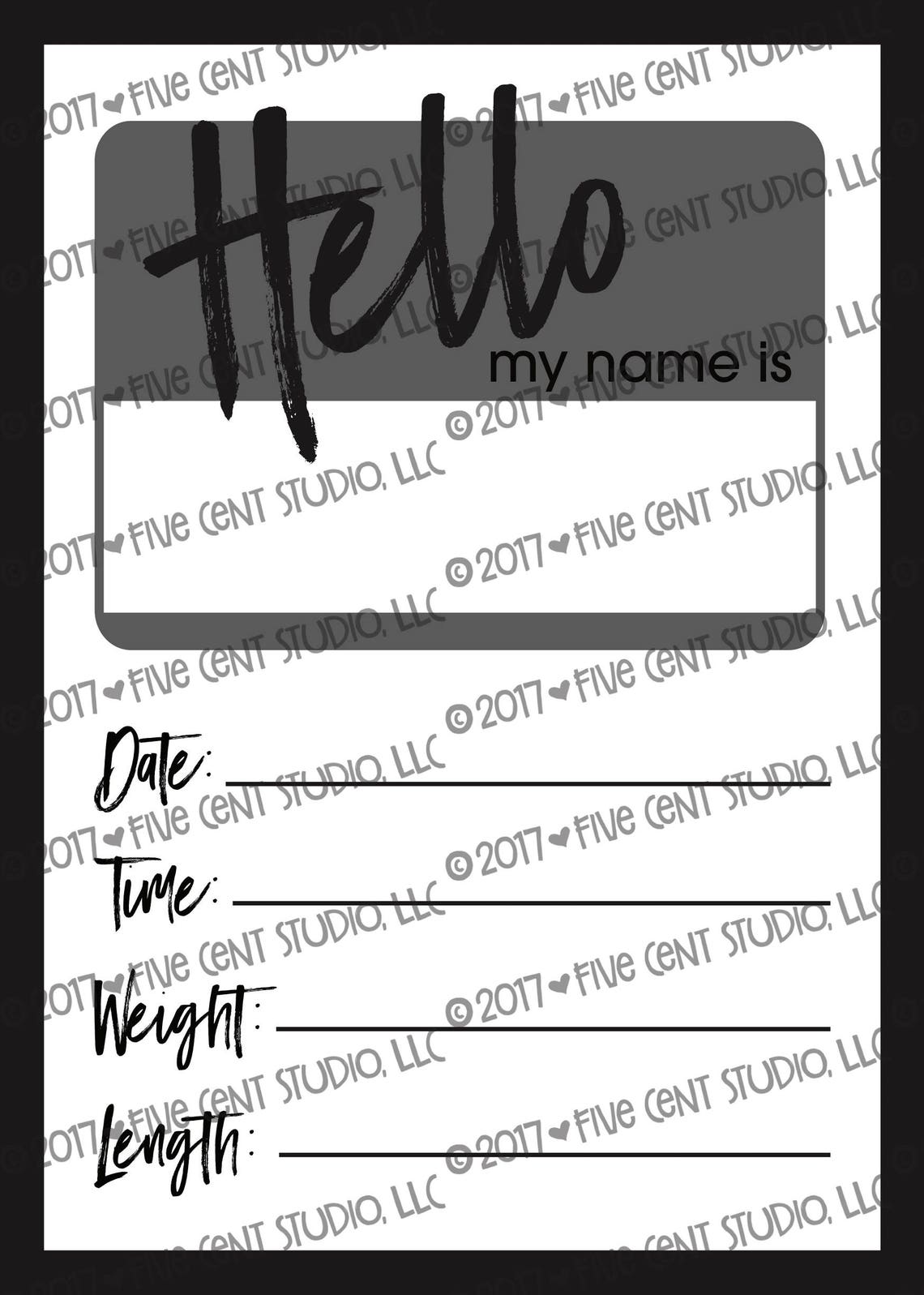 Printable "hello My Name Is" Fill in the Blanks Modern Gender Neutral ...