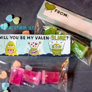 Will You Be My Valen-slime School Valentine's Day Slime Printable Treat ...