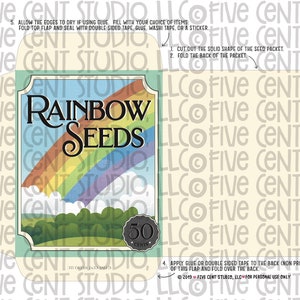 Printable Vintage Style Rainbow Seed Packets - DIY Rainbow Seed Packet ...