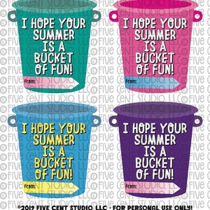 Buckets of Fun Printable Sand Bucket Tags for End of the School Year ...