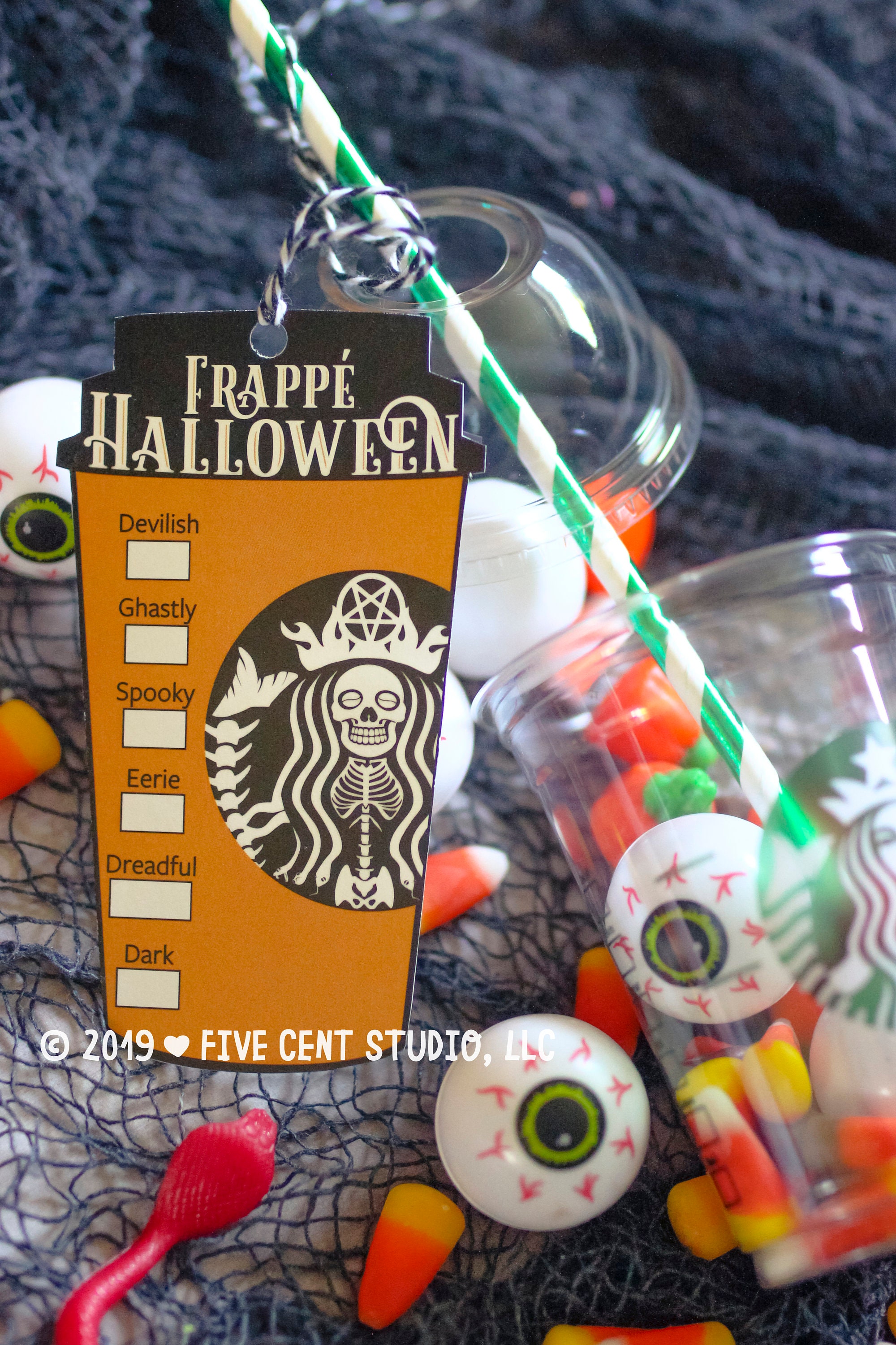 Frappé Halloween Starbucks Spooky Parody Logo Coffee Cup | Etsy