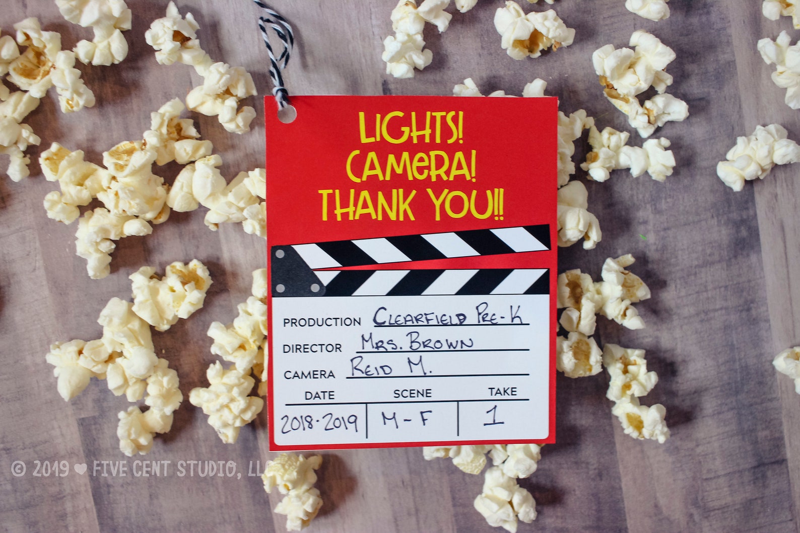 Lights Camera Thank You Movie Themed Thank You End of the - Etsy
