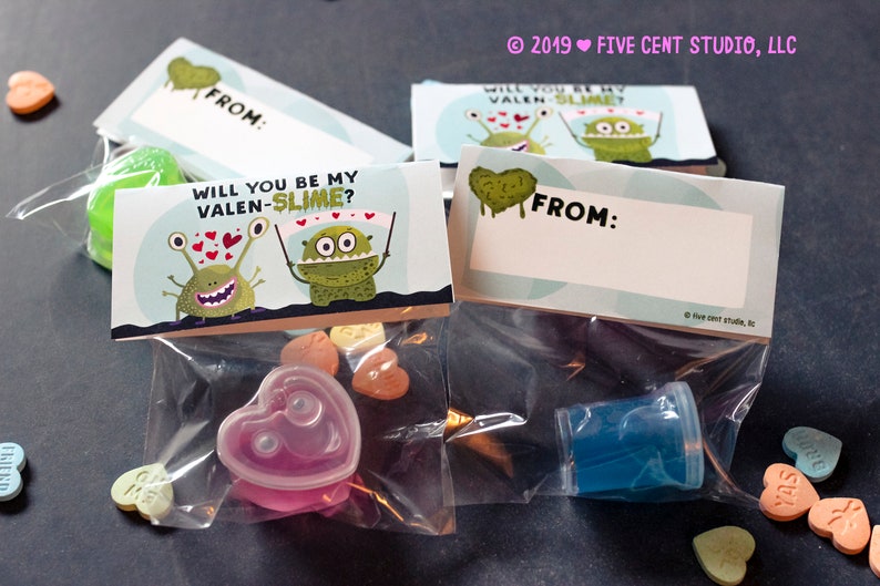 Will You Be My Valen-slime School Valentine's Day Slime Printable Treat ...