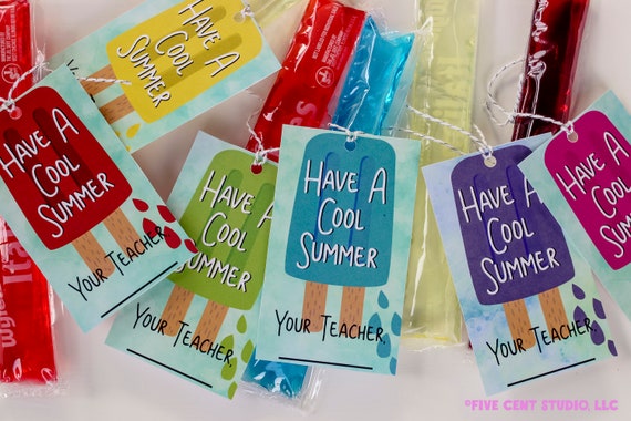 Rainbow Student Gift Tags Have a Cool This Summer Freeze Pop - Etsy