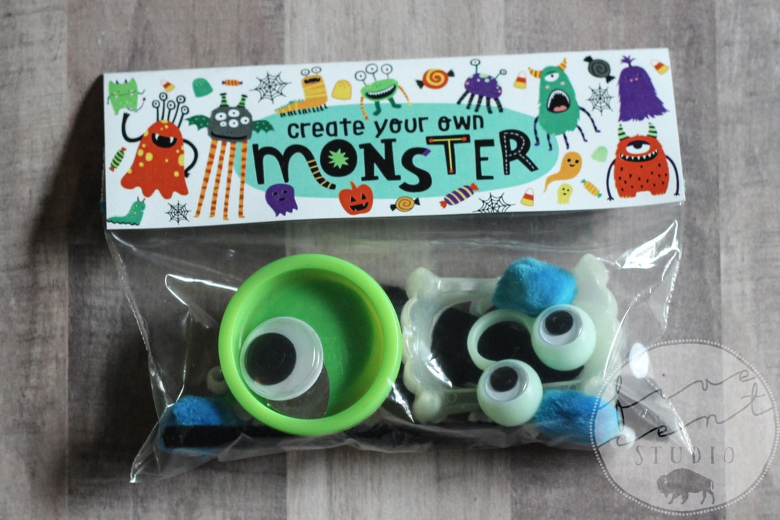 Halloween Make Your Own Monster Printable Treat Favor Bag - Etsy