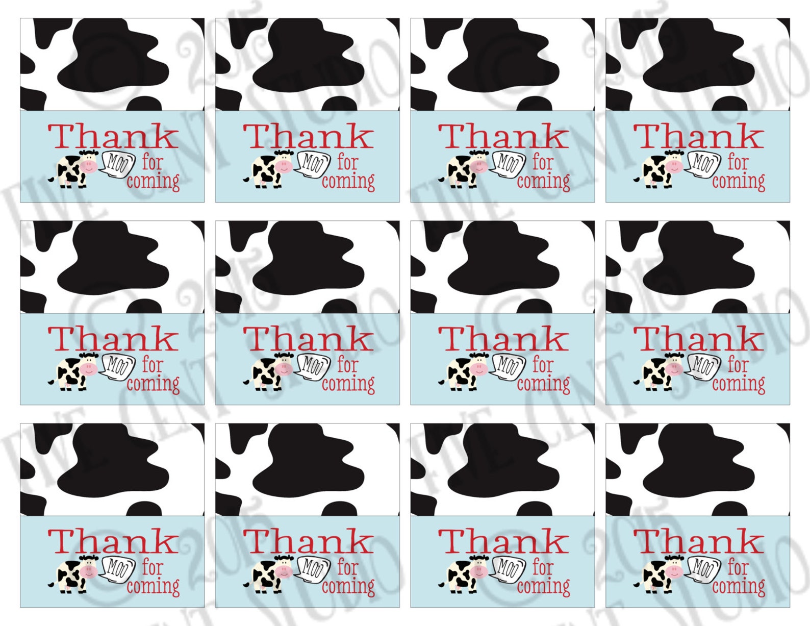 Printable Thank Moo for Coming Barnyard Farm Theme Cow Thank - Etsy