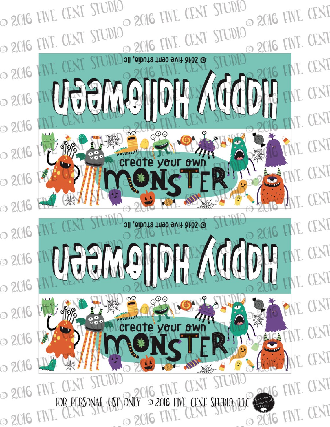 Halloween Make Your Own Monster Printable Treat Favor Bag - Etsy