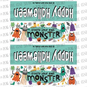 Halloween Make Your Own Monster Printable Treat Favor Bag Topper - DIY ...