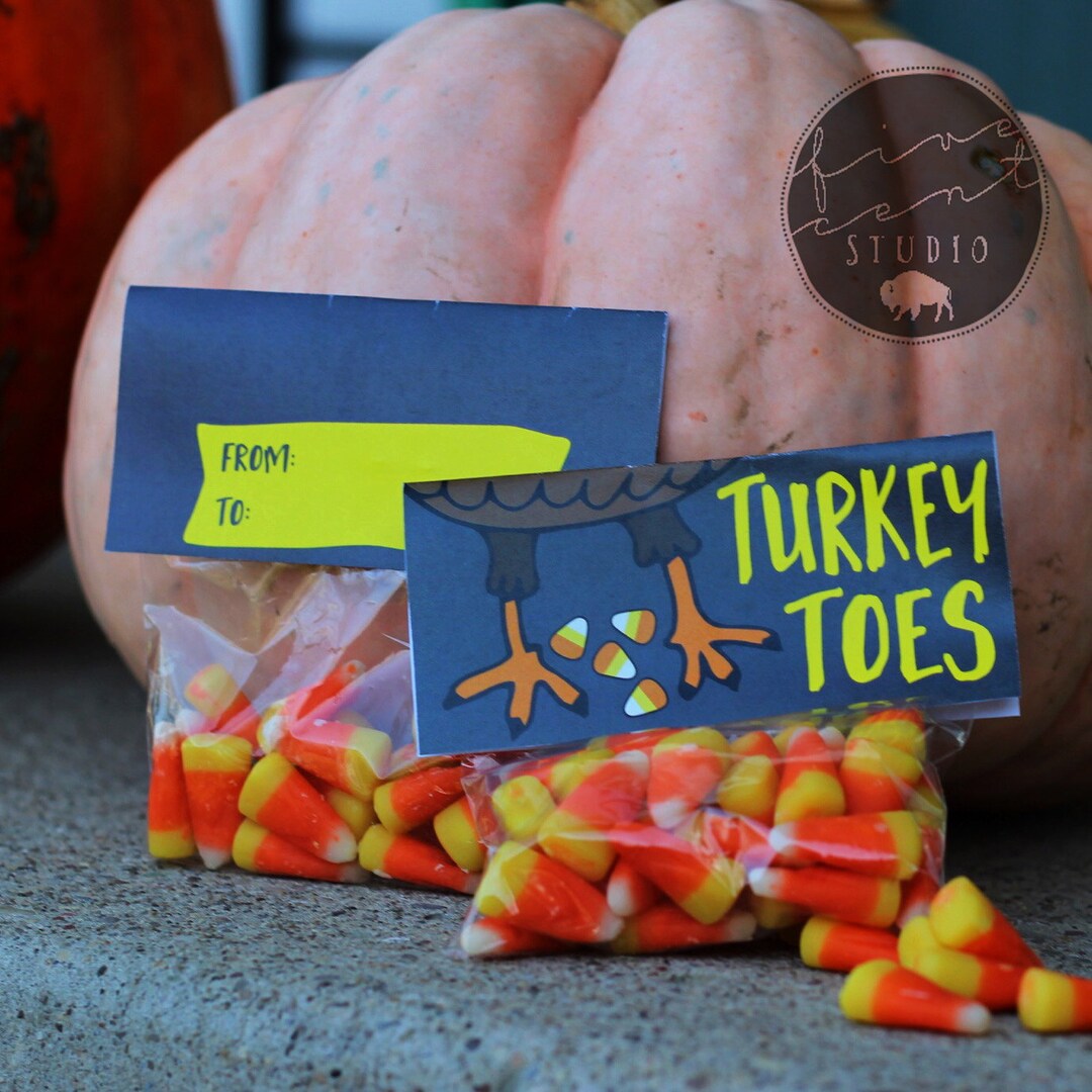 Thanksgiving Turkey Toes Treat and Goodie Bag 4.25 X 4 Favor Toppers - Etsy