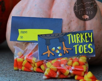 Digital Printable Turkey Toes Bag Toppers - Etsy