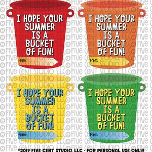 Buckets of Fun Printable Sand Bucket Tags for End of the School Year ...