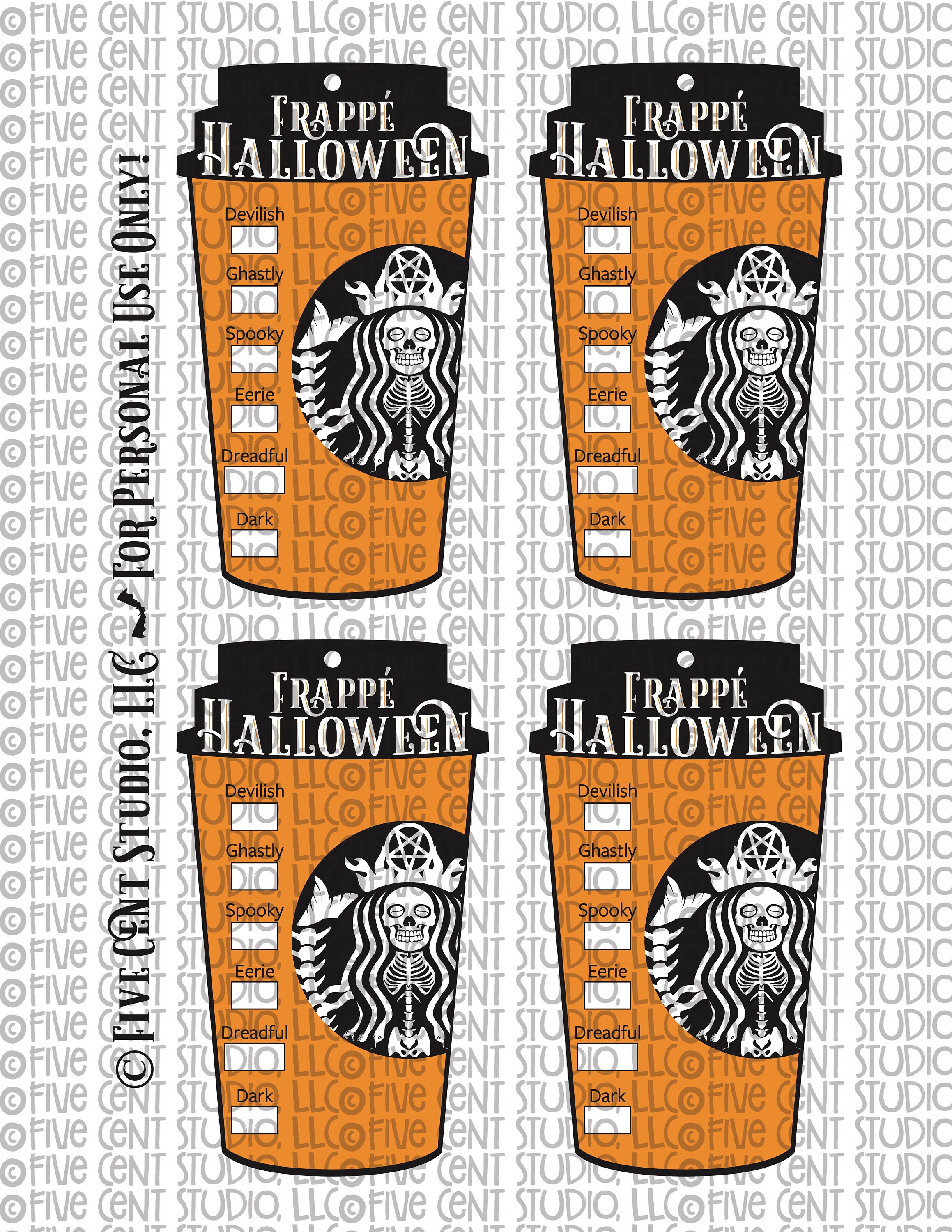 Frappé Halloween Starbucks Spooky Parody Logo Coffee Cup | Etsy