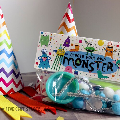 Birthday Party Create and Make Your Own Monster Favor Bag - Etsy
