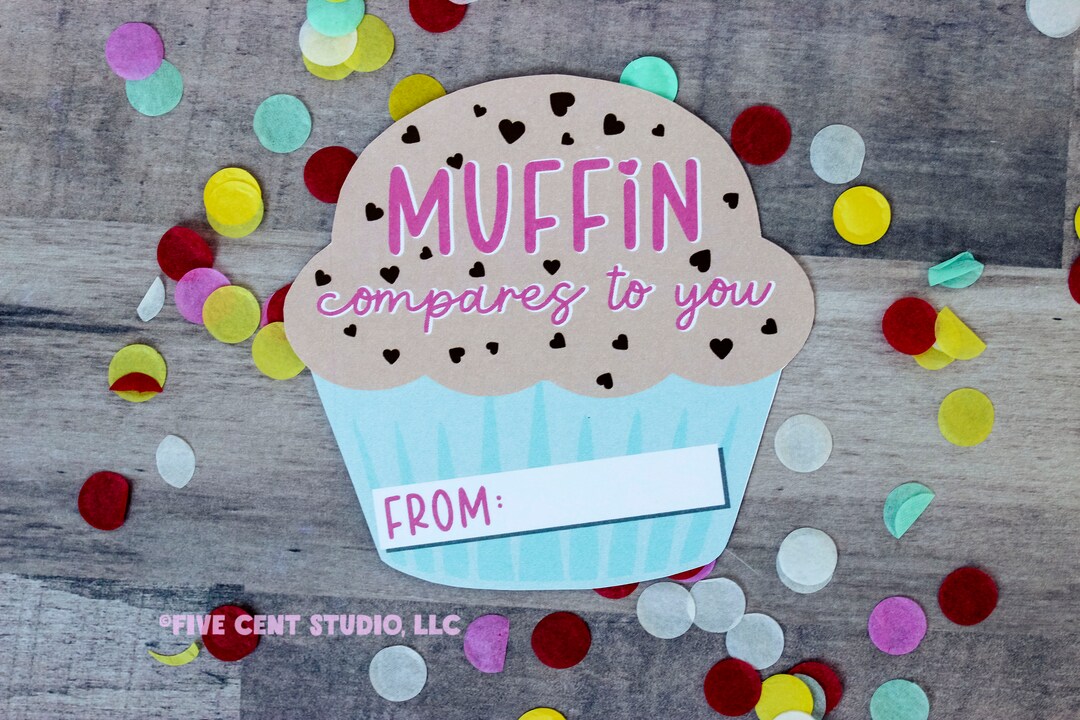 Muffin Compares to You Chocolate Chip Valentine's Day Muffin Shaped Tag ...