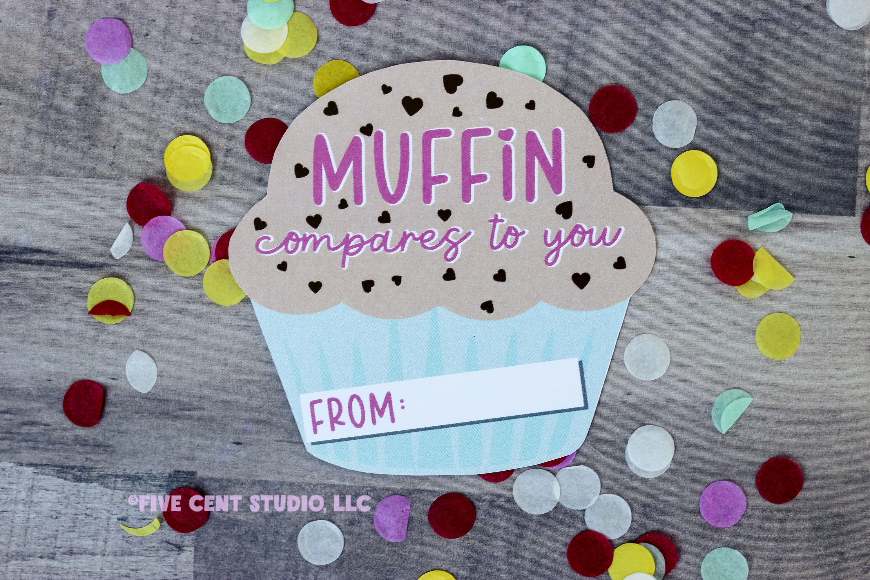 Muffin Compares to You Chocolate Chip Valentine's Day Muffin Shaped Tag ...