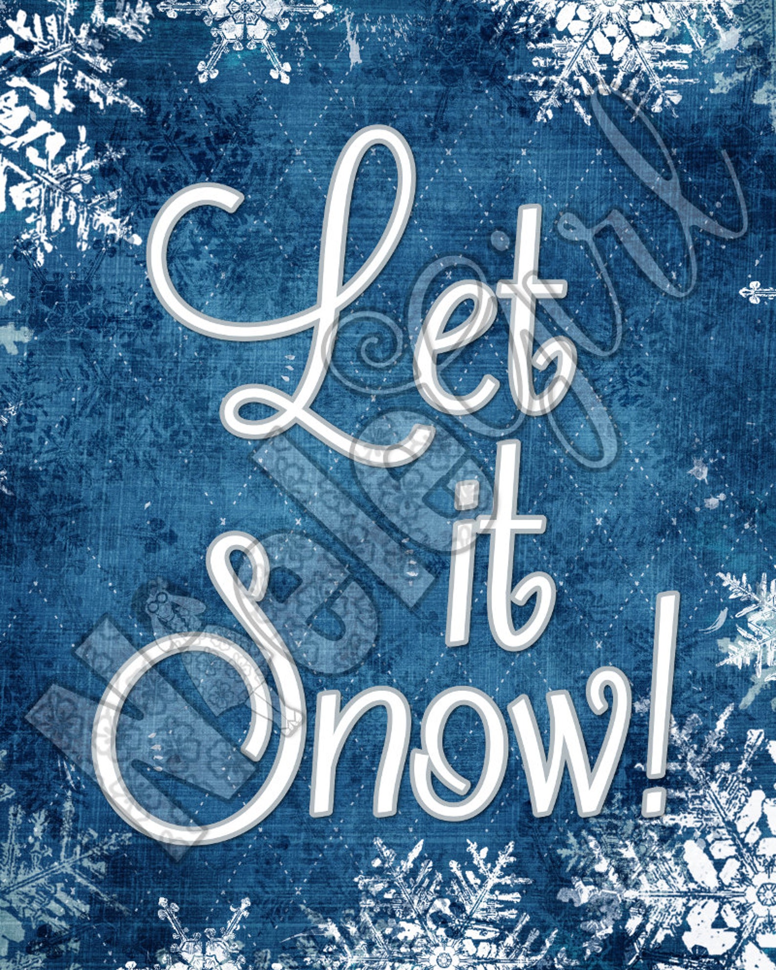 Christmas Print, Let It Snow, Printable Art, Winter Printable, Winter ...