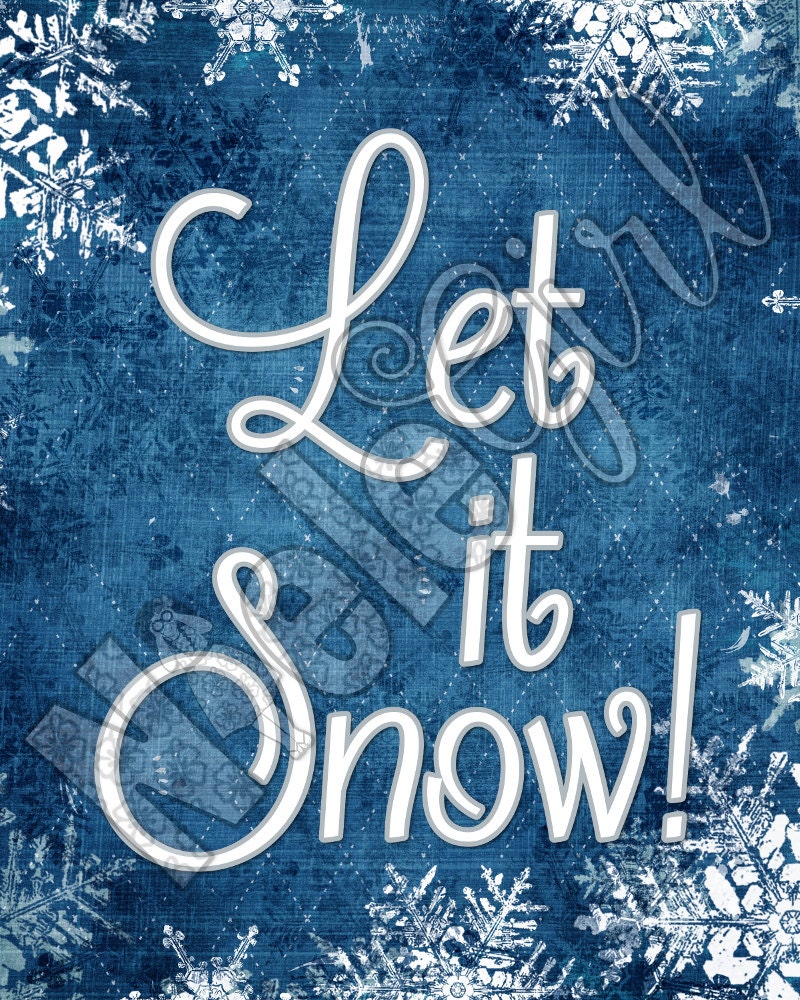 Christmas Print, Let It Snow, Printable Art, Winter Printable, Winter ...