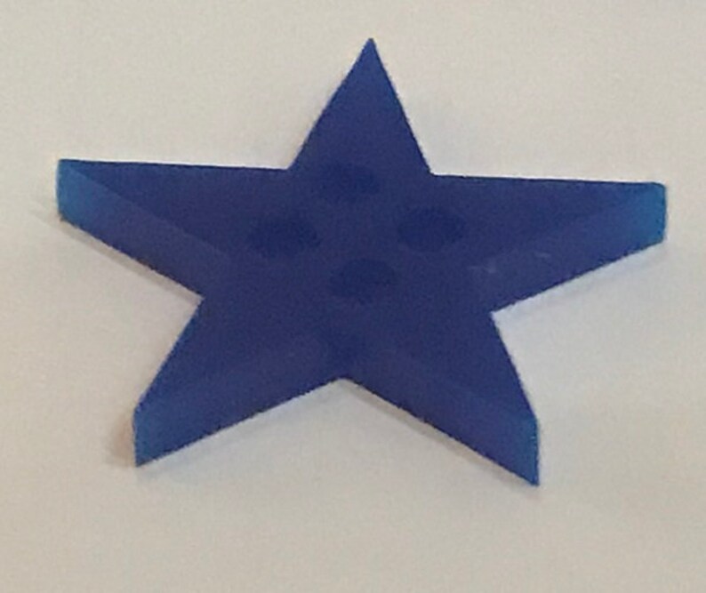 A (10 Pack) 1" Paintable Blue 2114 Acrylic Star Buttons With 4 Holes - Etsy