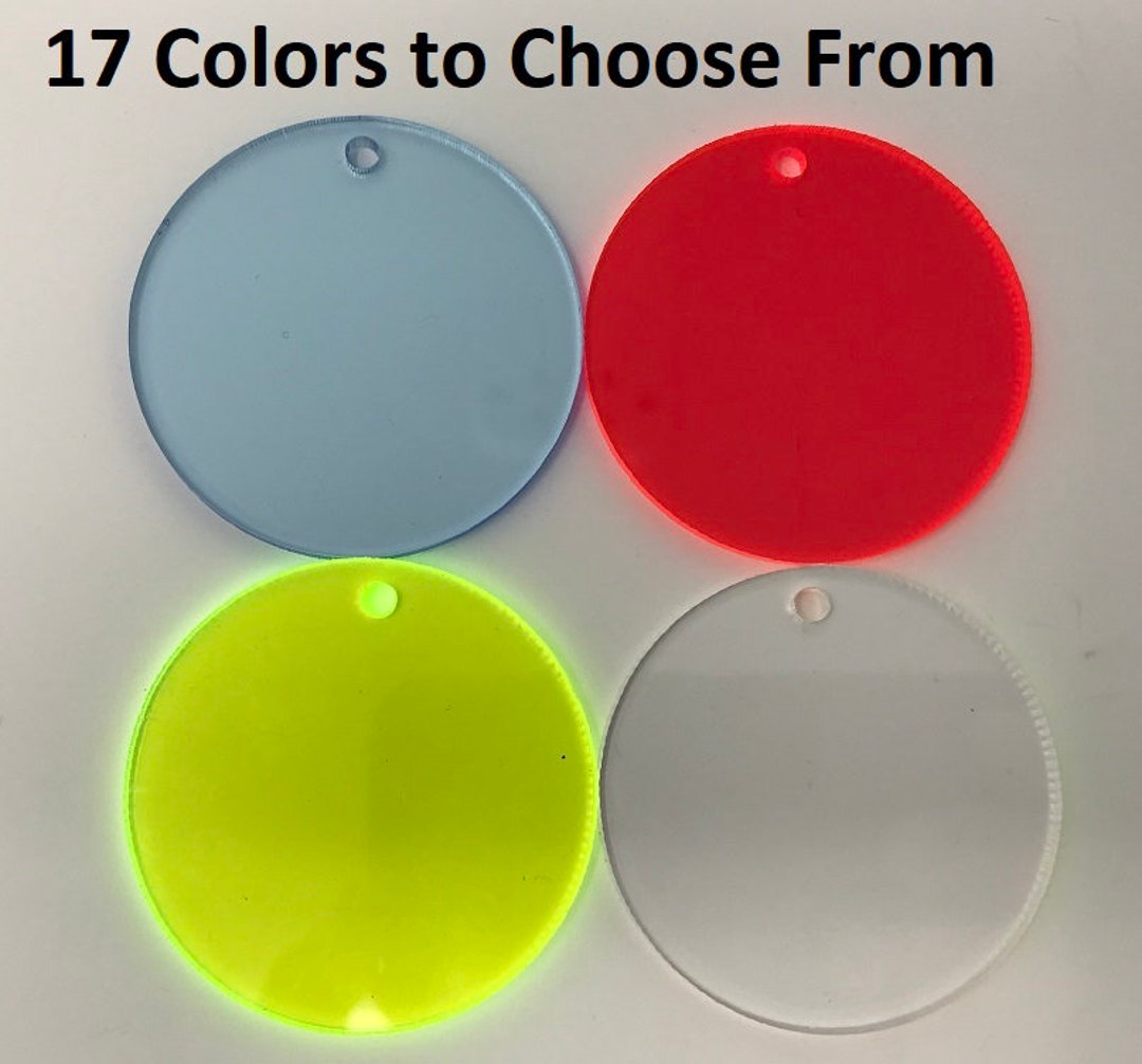 Choice of 25 Colors Acrylic Circles Blanks With or Without Holes - Etsy